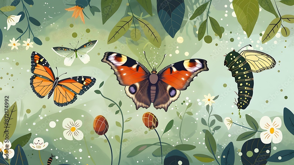 Infographic on the Life Cycle of a Butterfly, from Egg to Caterpillar ...