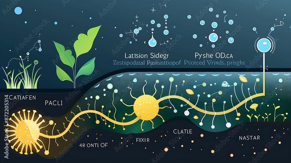 Visual guide on photosynthesis, showing light absorption, carbon ...