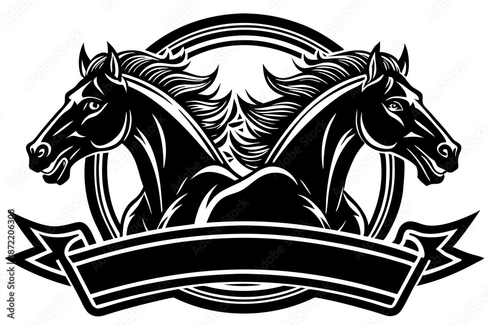Logo de caballos de Carrera's vector illustration Stock Vector | Adobe ...