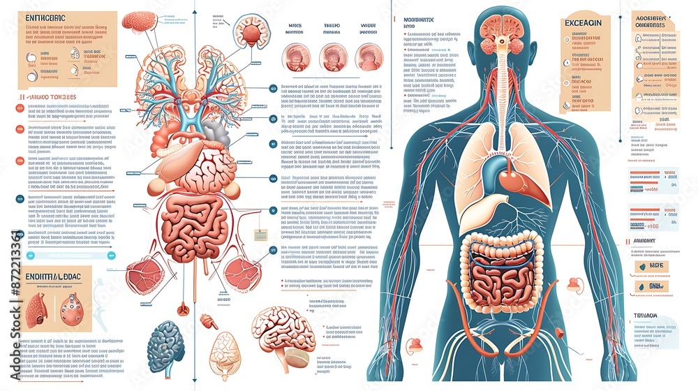 Comprehensive infographic on the human endocrine system, illustrating ...