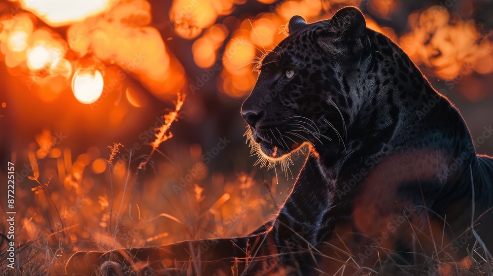 Animal wildlife photography black panther with natural background in ...