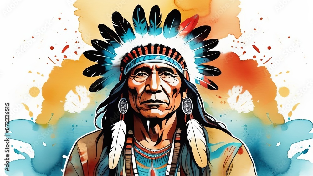 Indigenous Peoples Day. Holiday concept. Template, banner, card, poster ...