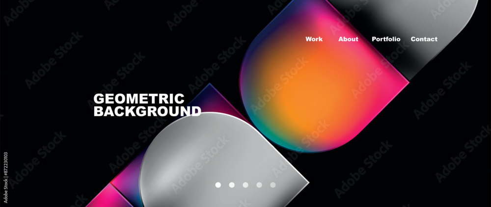 Round squares, circles with fluid gradients. Vector Illustration For ...