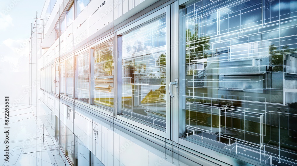 architecta??s blueprint featuring designs of various energy-efficient ...