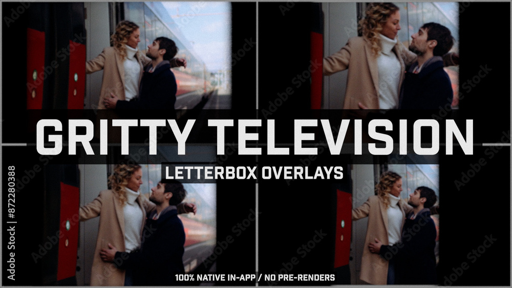 Gritty Television LetterBox Overlays Stock Template | Adobe Stock
