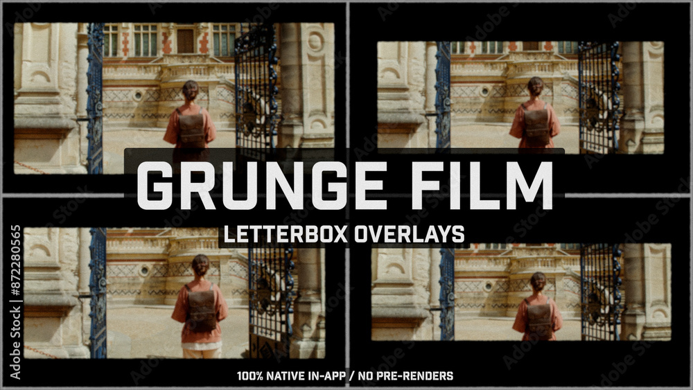 Grunge Film LetterBox Overlays Stock Template | Adobe Stock