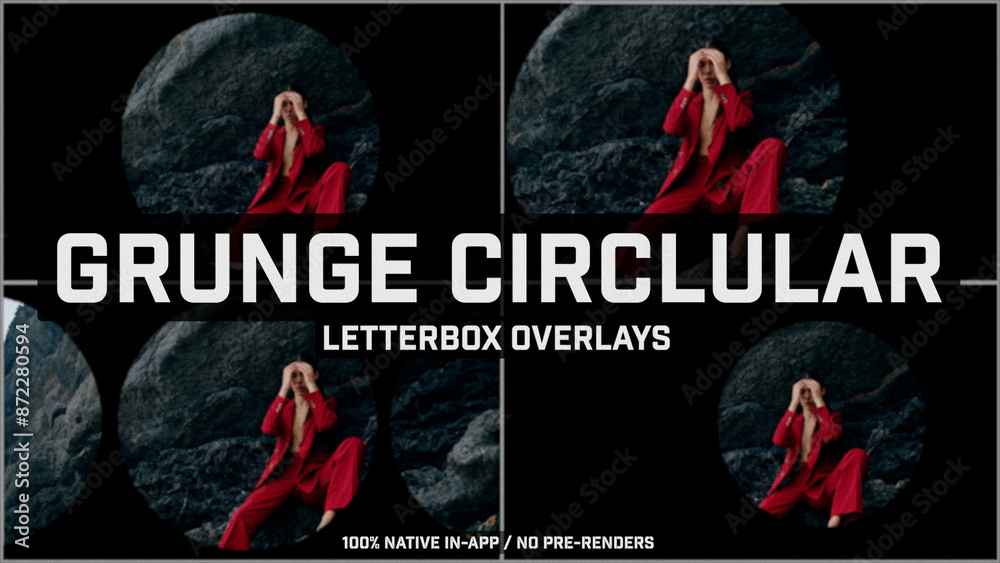 Grunge Circlular LetterBox Overlays Stock Template | Adobe Stock