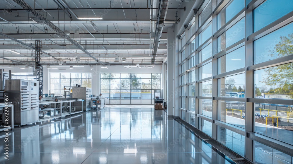 high-tech manufacturing facility with energy-efficient windows that ...