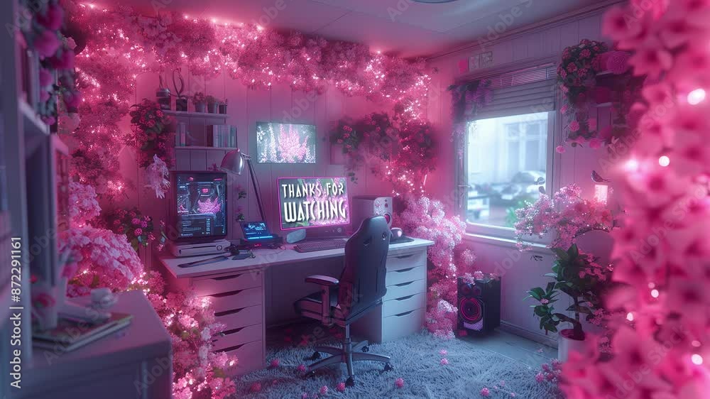 Animated Twitch Screens Cute Room for Stream - Tkanks Media background ...