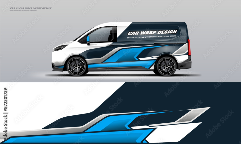 Sporty van wrap car wrap livery design foe universal medium van vector ...