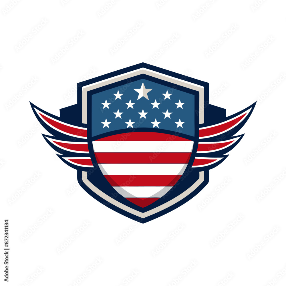 American Flag Emblem Badge Logo Design. Crafting Iconic American Flag ...