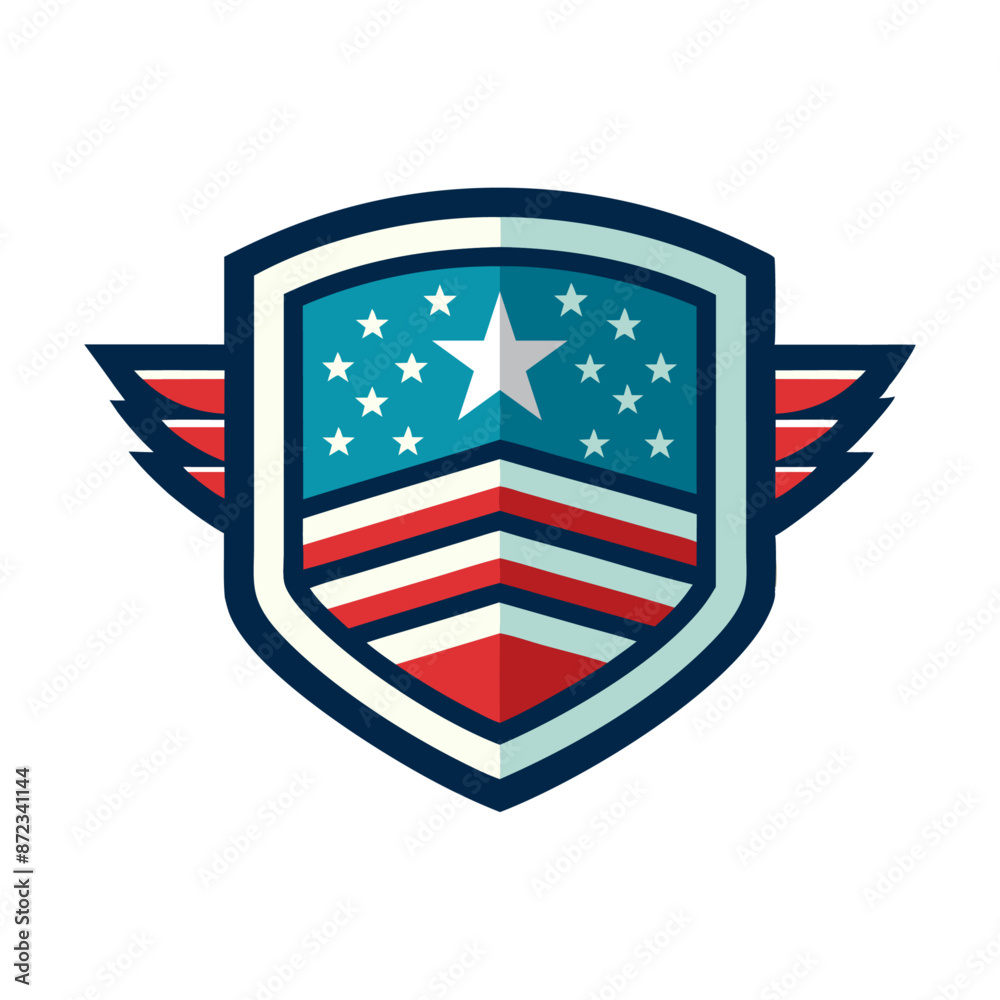 American Flag Emblem Badge Logo Design. Crafting Iconic American Flag Badge Logo Designs ...