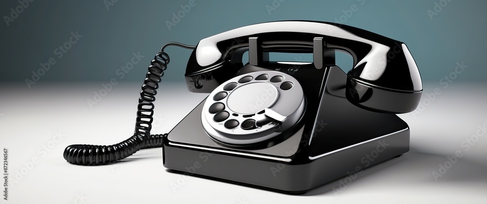 Vintage black rotary dial telephone with coiled cord, evoking nostalgia ...