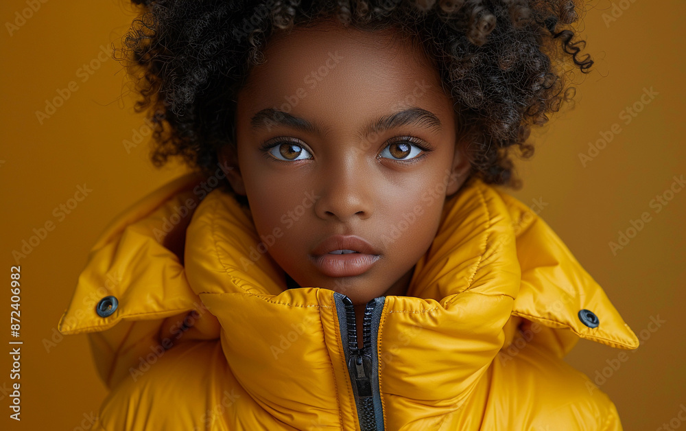 A young, nonbinary child of East African descent with curly hair wears ...