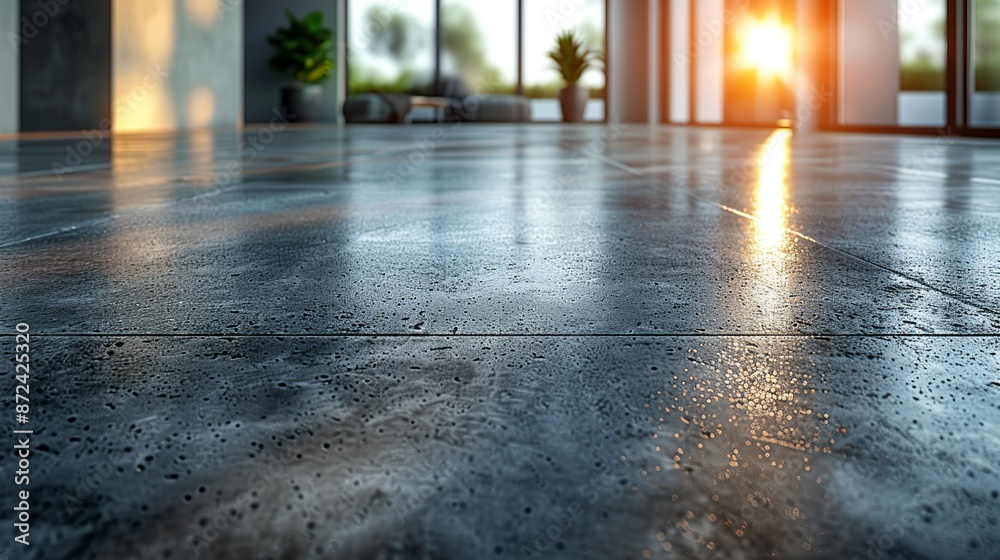 Smooth concrete floor texture with a clean, polished finish, ideal for ...
