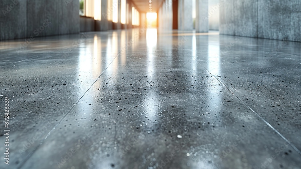 Smooth concrete pavement texture with light reflections, ideal for ...