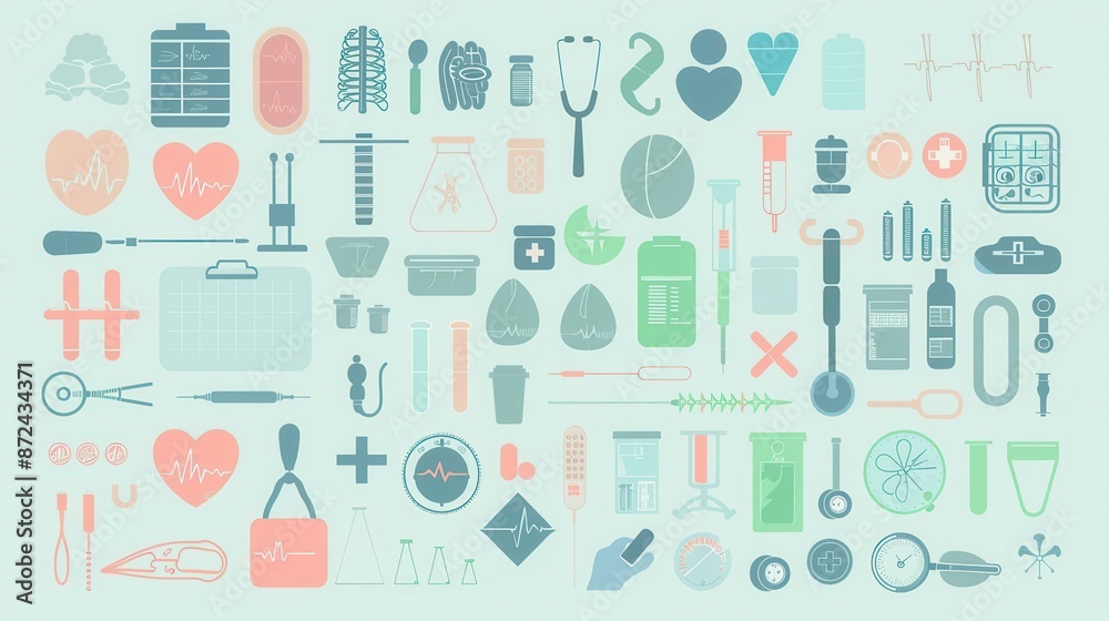 comprehensive medical icon set featuring 200 flat design elements ...