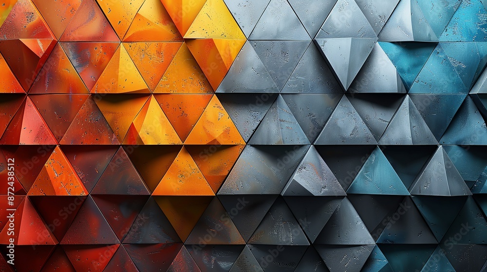 Equilateral triangles in a monochromatic color palette, arranged ...