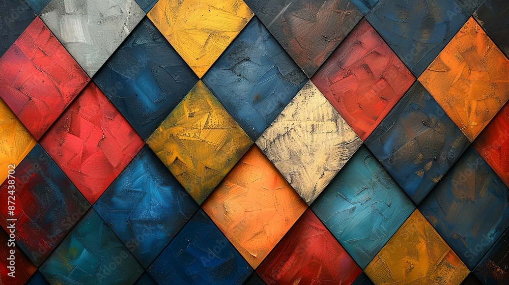 Seamless background texture with diamond-shaped rhombus patterns in a ...