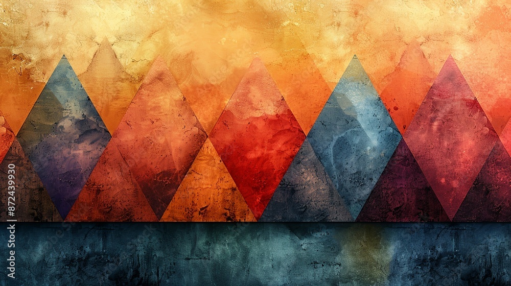 Right triangles in a seamless background texture with a watercolor ...