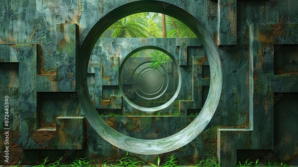 Circular maze texture with a symmetrical and harmonious design, ideal ...