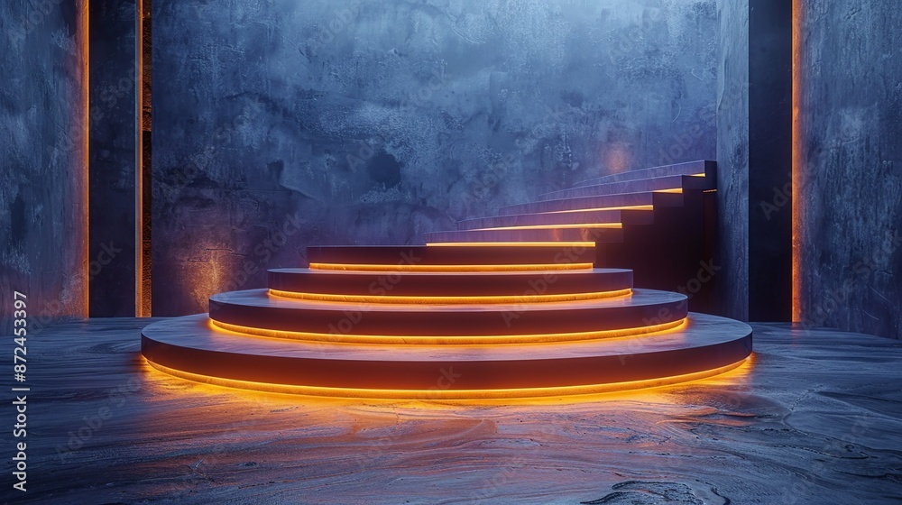 Front-facing podium mockup with modular podium elements and realistic ...