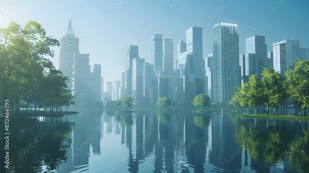 Find the perfect image of a smart city concept., clean background ...