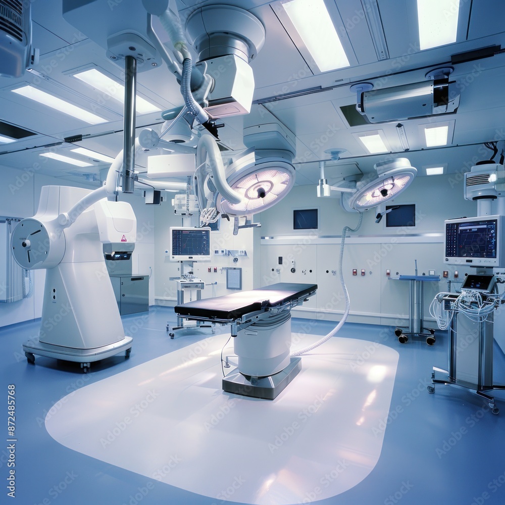 10. An operating room with advanced sterilization robots ensuring a ...