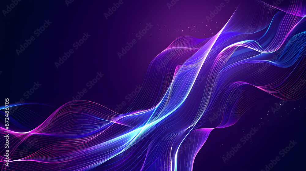 high speed technology Dynamic digital curve purple ribbon coming from ...