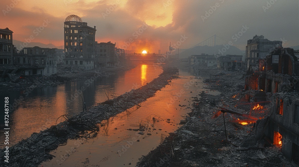 Catastrophic event - atomic explosion and horrific aftermath ...