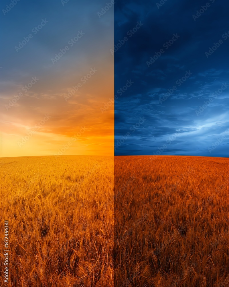 Splitscreen image showing day and night in the same scene, techniques ...