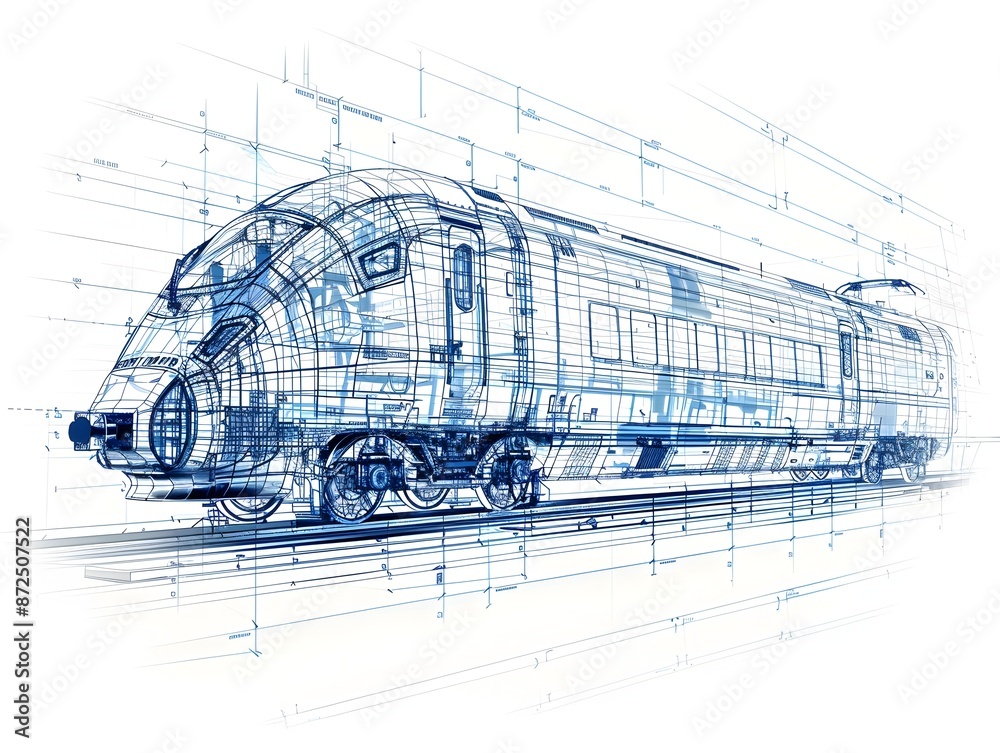 Detailed Infographic of High Speed Train Manufacturing Components and ...