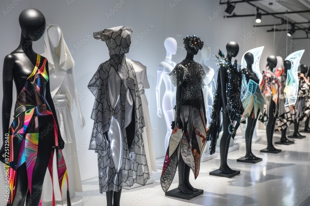 Fashion Show Featuring Mannequins in Avant-Garde Attire Stock Photo ...