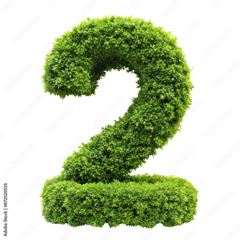 shrubs trimmed into number 2 isolated on transparent background Stock ...