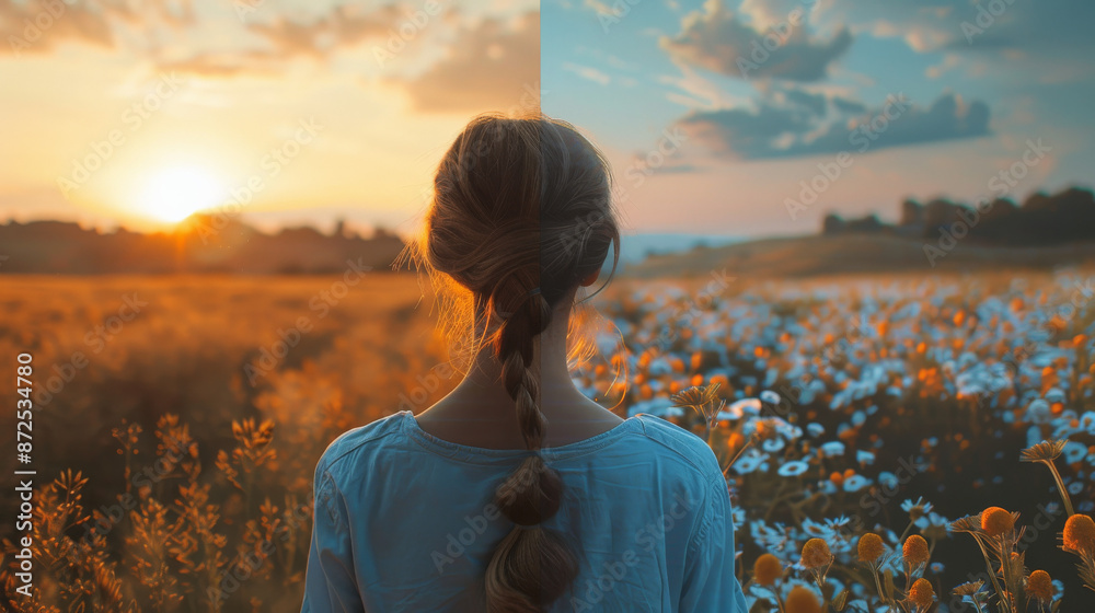 Color grading comparison: before and after Stock Photo | Adobe Stock