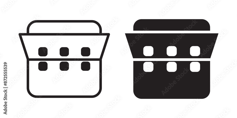 Calendar icon set. Date calendar vector icon feel and thin line, Event ...