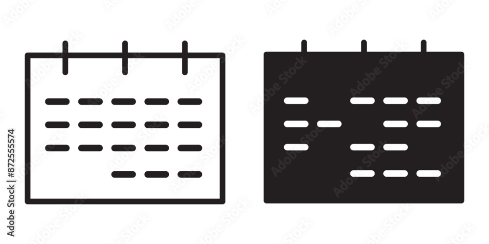 Calendar icon set. Date calendar vector icon feel and thin line, Event ...