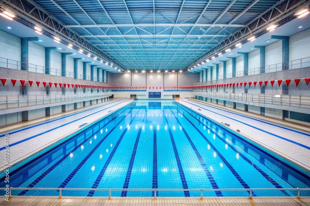 Indoor Swimming Pool with Clear Blue Water - An indoor swimming pool ...