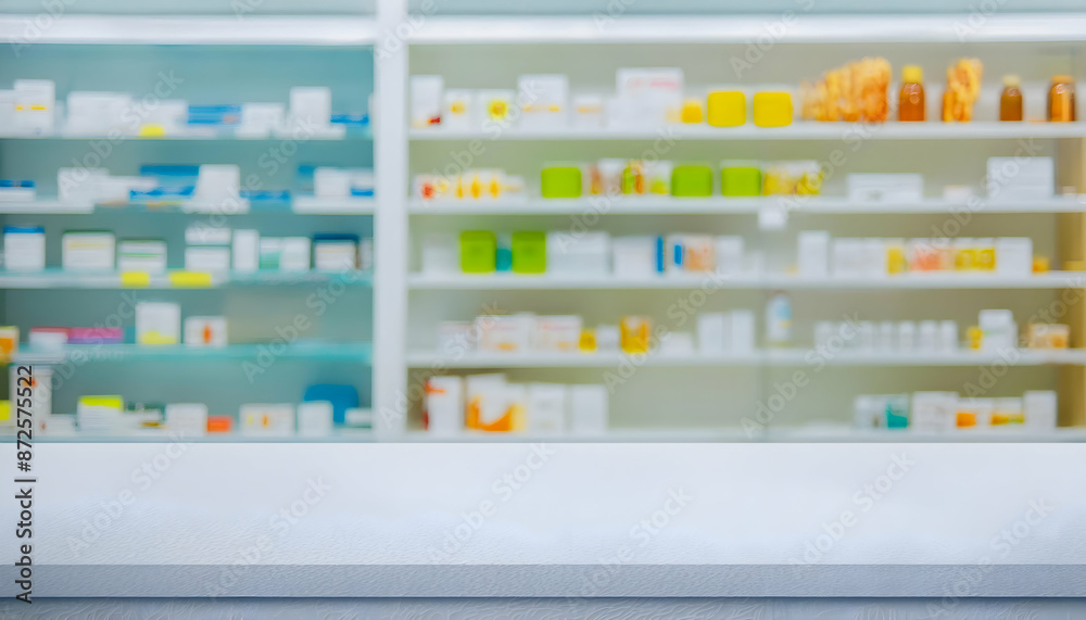Pharmacy counter Empty pharmacy counter empty white counter with ...