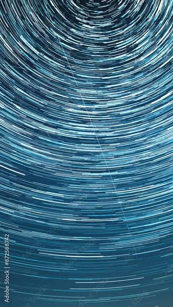 Spin Of Unusual Amazing Stars Effect In Sky. Bewitching Illusion Of ...