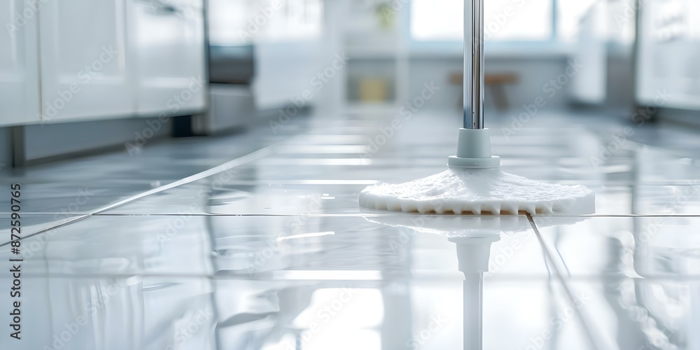 Cleaning the Kitchen Floor with Soapy Water for Streak-Free and Clean ...