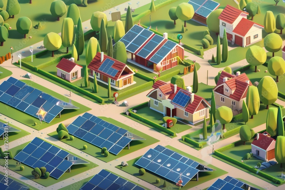 Fun visualisation of a solar farm converting sunlight into electricity ...