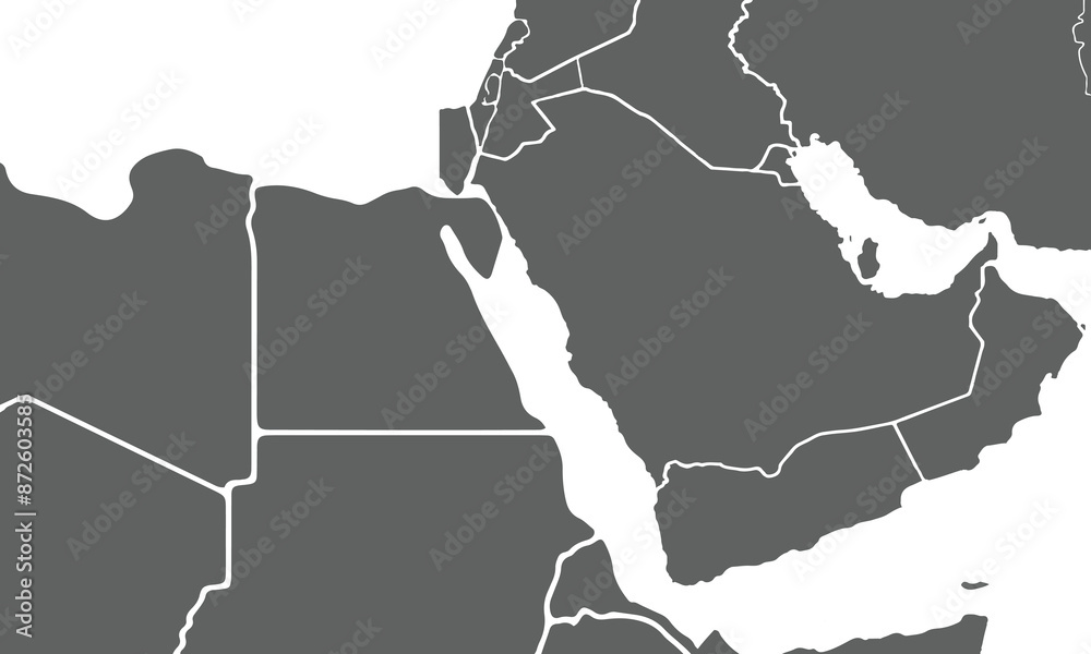 Arabian peninsula countries political map.on white background. for ...