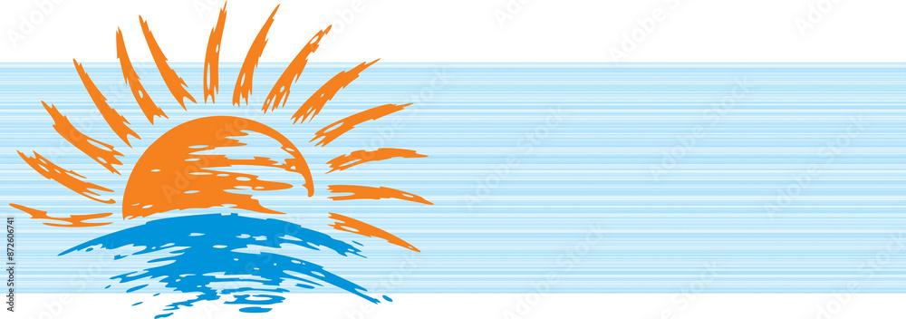Rising Sun textured background banner. Suitable for product advertising ...