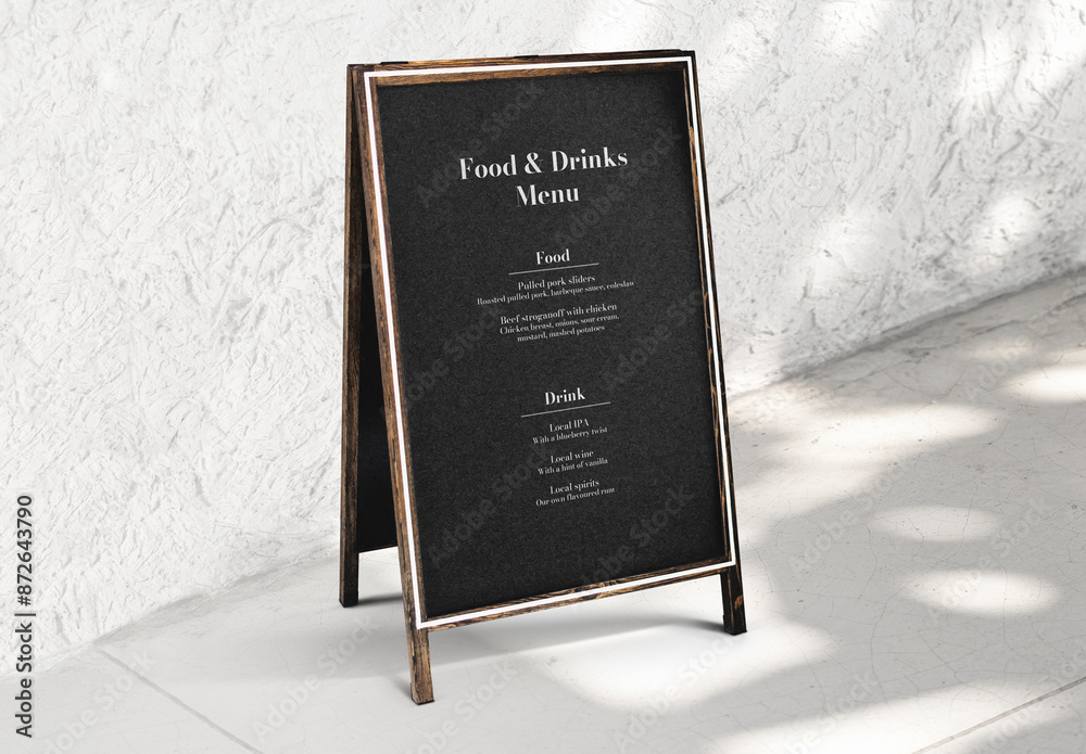 A Frame Cafe Sign Mockup Stock Template | Adobe Stock