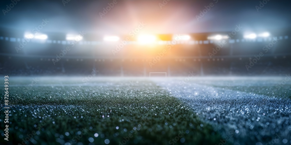 Football field in a stadium symmetrical photo centered professional ...
