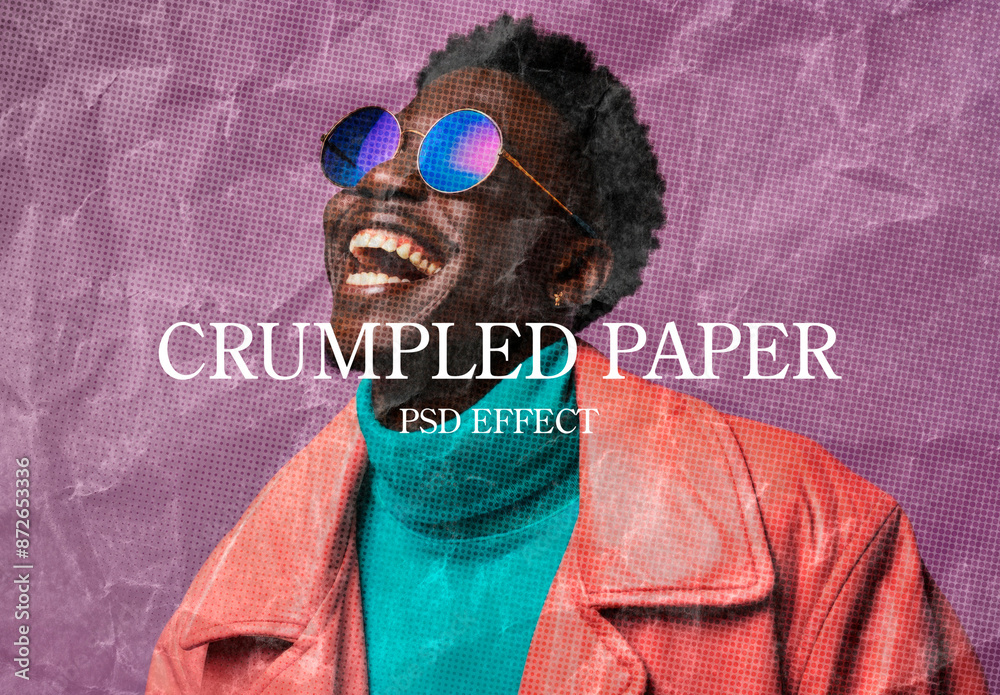 Crumpled Paper Texture PSD Effect Stock Template | Adobe Stock