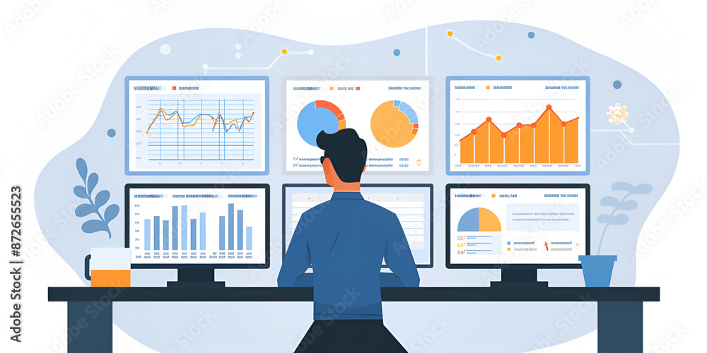 KPI Dashboard and Data-Driven Insights Stock Illustration | Adobe Stock