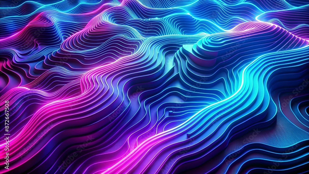 courbe de niveau d'un décor abstrait en relief avec des lignes ...