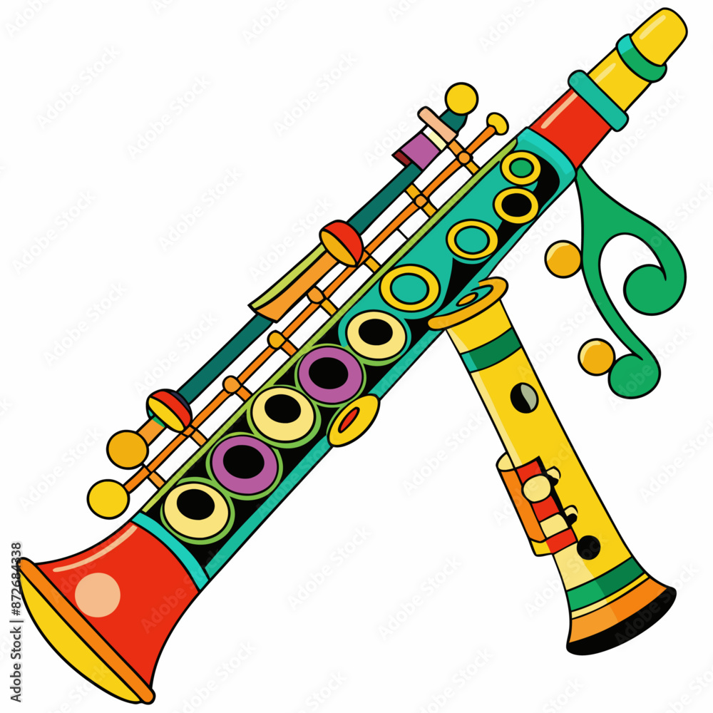 clarinet clipart cartoon Illustration drawing Stock Vector | Adobe Stock